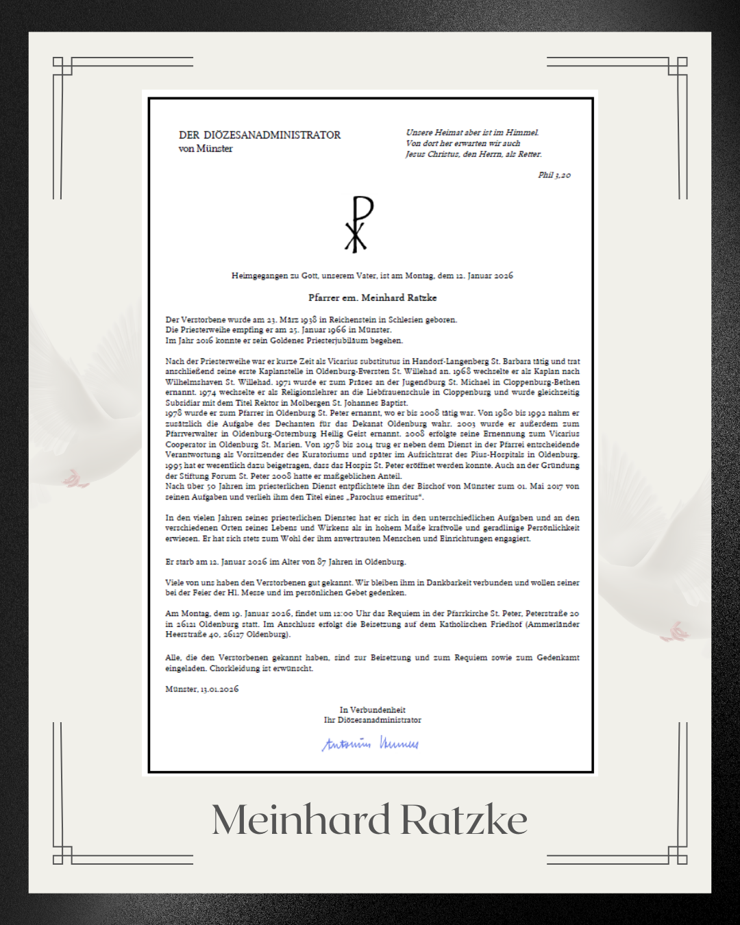 Nachruf Meinhard Ratzke